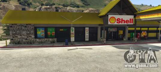 Shell Gas Station and Subway on Rest Area for GTA 5