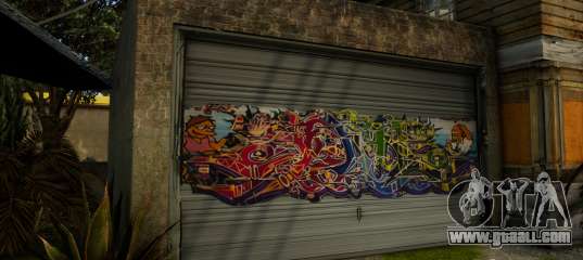 Grove CJ Garage Graffiti v4 for GTA San Andreas Definitive Edition